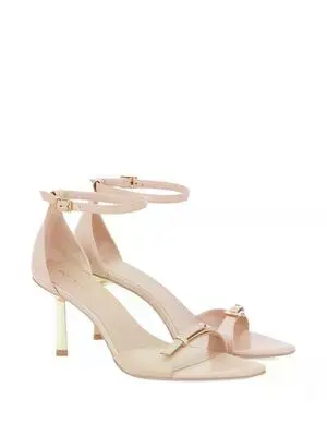 POTAMY Buckle Ankle Strap Sandals With Gold Tone Heel