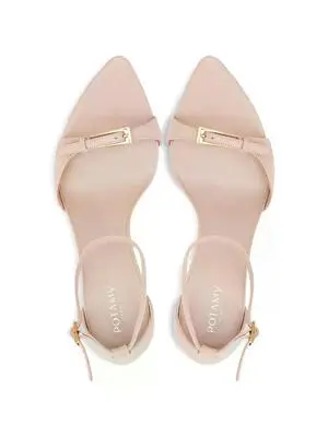 POTAMY Buckle Ankle Strap Sandals With Gold Tone Heel