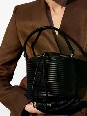 POTAMY Ribbed Leather Bucket Bag