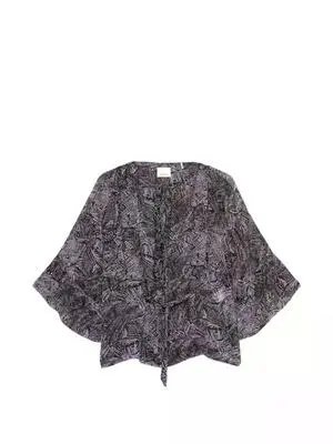 Isabel Marant Étoile Tekia Abstract-print Ruffled Shirt - Black