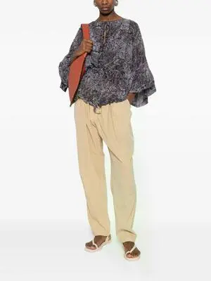 Isabel Marant Étoile Tekia Abstract-print Ruffled Shirt - Black