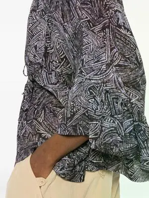 Isabel Marant Étoile Tekia Abstract-print Ruffled Shirt - Black