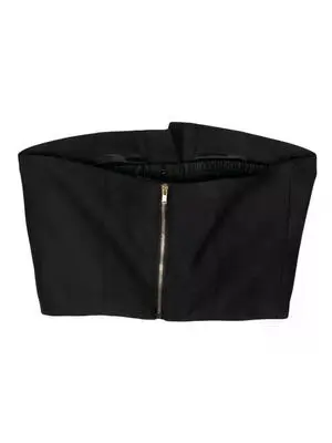 Rokh Strapless Cropped Tube Top - Black