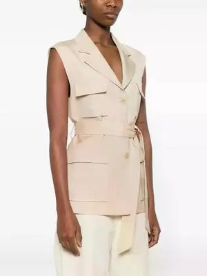P.a.r.o.s.h Belted Gilet With Patch Pockets