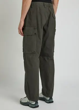 C.P. COMPANY Straight-leg Cotton-poplin Cargo Trousers - Dark Grey