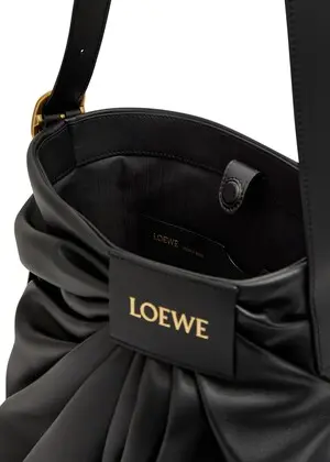 Loewe Draped Leather Tote Bag - Black