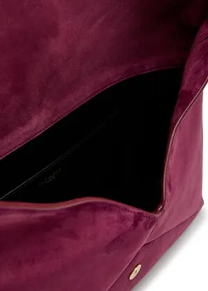 Saint Laurent Envelope Suede Clutch - Red
