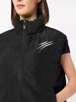 PLEIN SPORT Claw-print Quilted Vest - Black