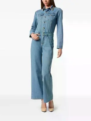 Philipp Plein Crystal-embellished Denim Jumpsuit