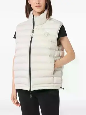 PLEIN SPORT High-neck Sleeveless Gilet - Neutrals