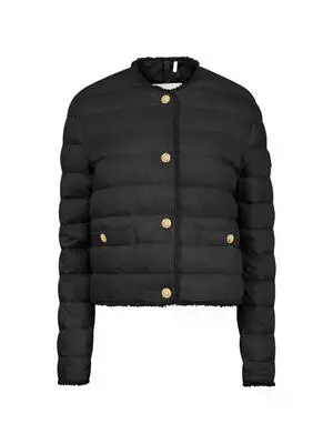 Moncler Fleurs Bouclé-trim Jacket - Black