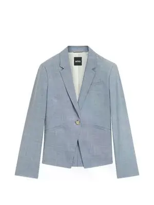 BOSS Notched-lapel Single-button Blazer - Blue