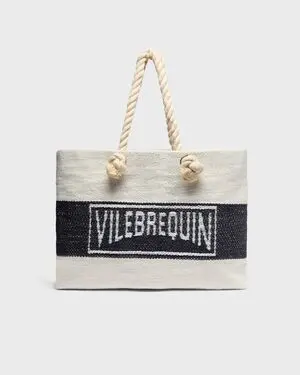 Vilebrequin Cotton Woven Beach Bag Beach Bag Binta - Blue
