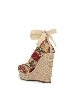 Vince Camuto Zexie Platform Wedge - Floral Raffia
