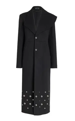 Proenza Schouler Alix Grommet-embellished Longline Wool-blend Coat