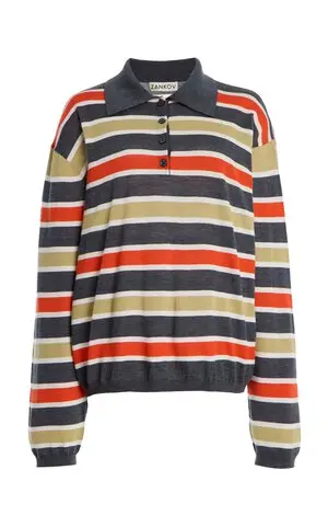 ZANKOV Davidoff Striped Merino Wool Polo - Stripe