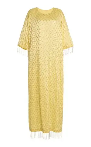 ZANKOV Fringed Silk Dress