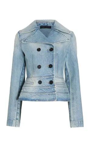Proenza Schouler Romane Double-breasted Rigid Denim Jacket - Light Wash
