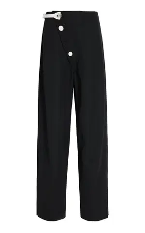 Proenza Schouler Aitana Oversized Low-rise Wide-leg Wool-blend Pants - Black