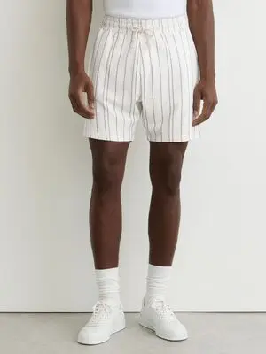 REISS Textured Stripe Drawstring Shorts