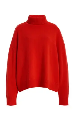 ZANKOV Junko Solid Merino-cashmere Turtleneck - Red