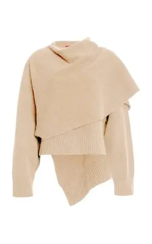 Altuzarra Palmer High Neck Draped Sweater - Neutral