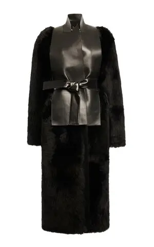 Altuzarra Cantor Leather Coat - Black
