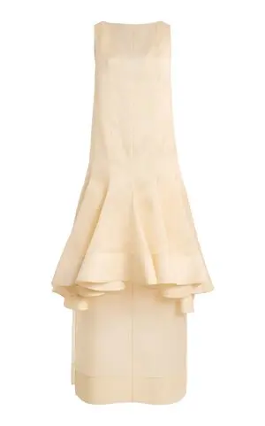 Altuzarra Roseland Ruffled Silk Maxi Dress - Light Grey