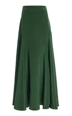 Altuzarra Elton Silk Maxi Skirt - Green