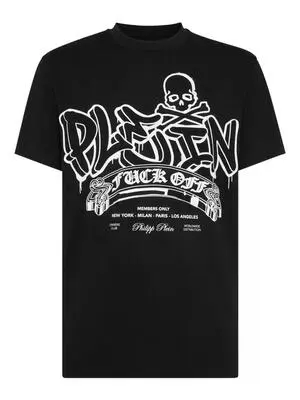 Philipp Plein Round Neck-graffiti T-shirt
