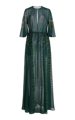 Altuzarra Thessaly Silk Maxi Dress - Dark Green