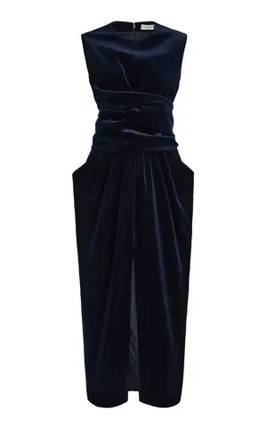 Altuzarra Tippi Cotton-blend Midi Dress - Navy