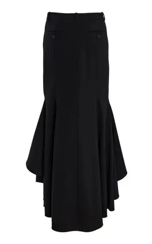 Michael Kors High-low Virgin Wool Maxi Skirt - Black