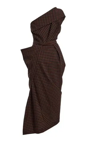Michael Kors Draped Wool-blend Midi Dress