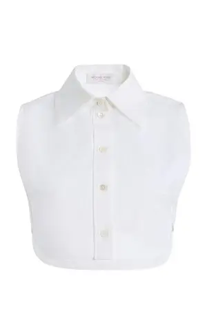 Michael Kors Collared Cotton Dickey Top - White