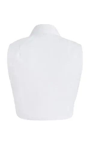 Michael Kors Collared Cotton Dickey Top - White
