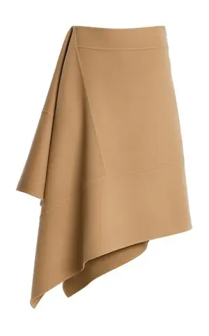 Michael Kors Asymmetric Virgin-wool Midi Skirt - Neutral
