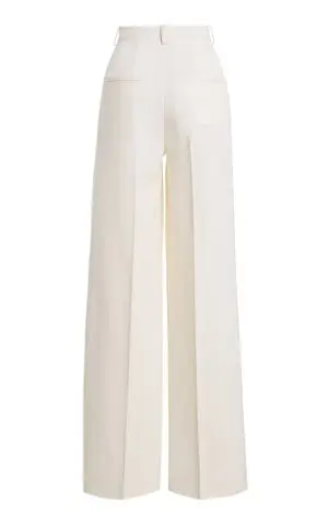 Michael Kors Pleated Wide-leg Virgin Wool Pants - Ivory