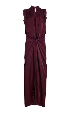 Michael Kors Draped Column Gown - Burgundy