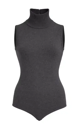 Michael Kors Turtleneck Cashmere-blend Bodysuit - Grey