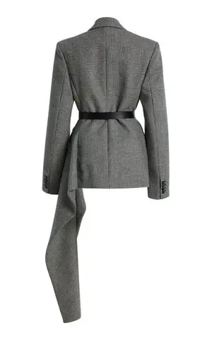 Michael Kors Belted Wool-blend Blazer