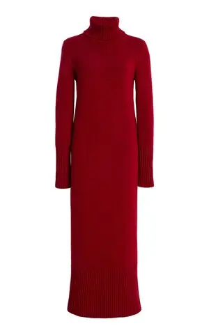 Michael Kors Long-sleeve Cashmere Midi Dress - Red
