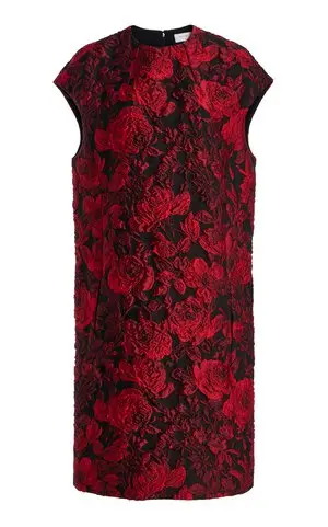 Michael Kors Floral Shift Midi Dress - Red