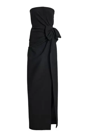 Michael Kors Strapless Virgin-wool Gown - Black