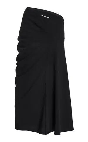 Michael Kors Bias Wool-blend Midi Skirt - Black