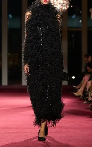 Michael Kors Feathered Maxi Dress - Black