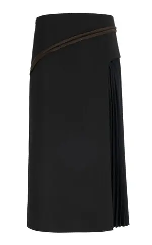 Proenza Schouler Justine Sheer Panel Midi Skirt - Black
