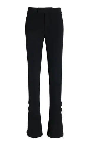 Proenza Schouler Althea Button-detailed Wool-blend Pants - Black