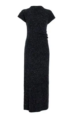 Proenza Schouler Abie High-neck Donegal Wool Maxi Dress - Black