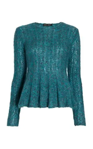Proenza Schouler Joelle Long Sleeve Mohair-blend Top - Blue